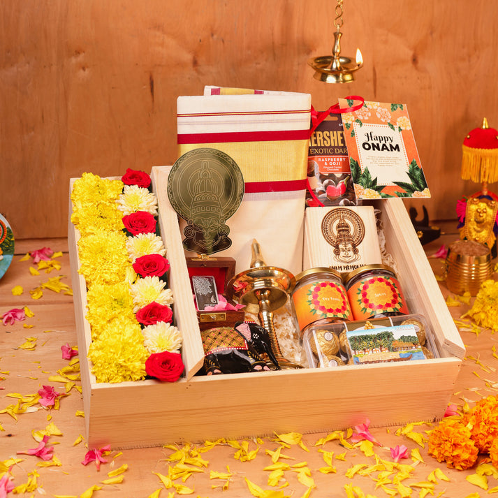 Premium Kerala Onam Gift Hamper | Eternal Flowers
